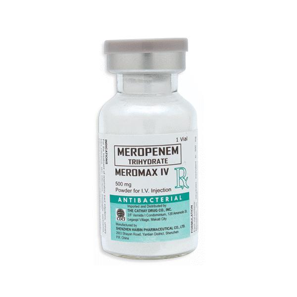 MEROMAX Meropenem Trihydrate 500mg Powder for IV Injection 1's price in ...